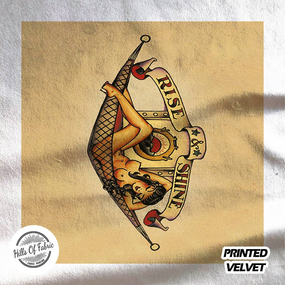 Sailor Jerry Rise And Shine Pinup Girl Printed Fabric Panel – Sewsalot ...